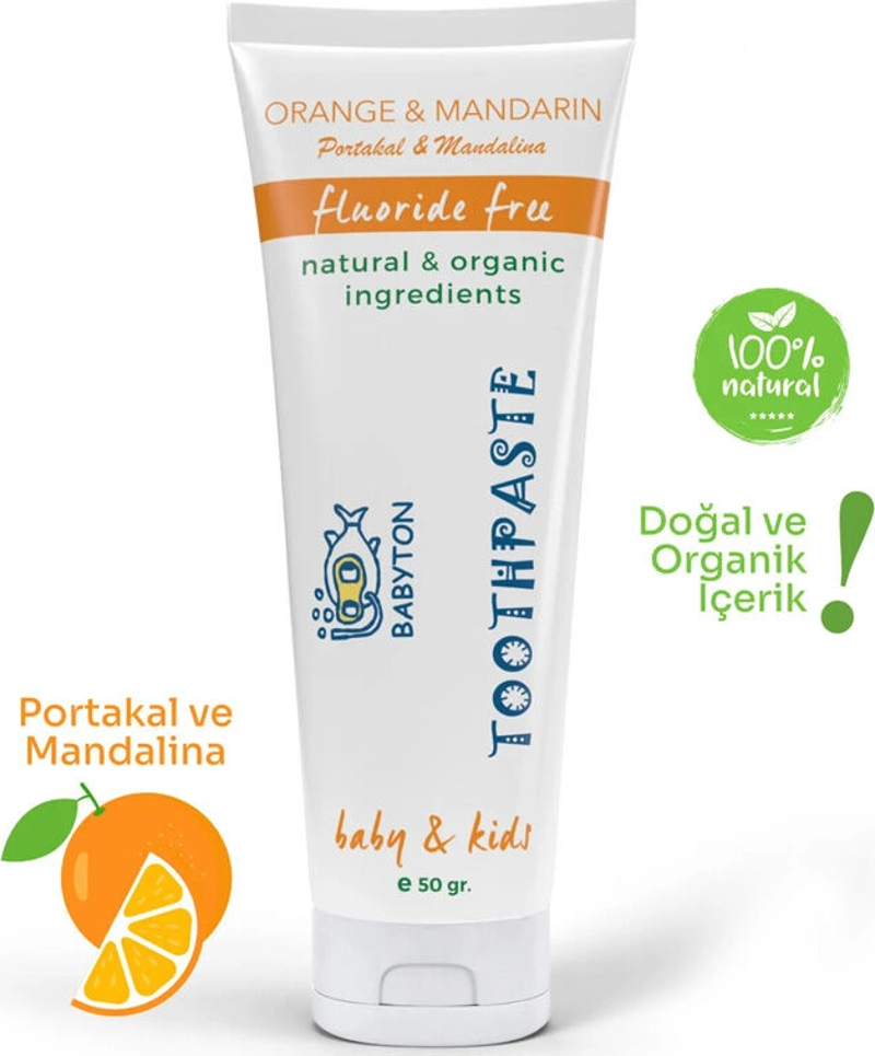 Babyton Organik Doğal Portakal & Mandalina Aromalı Diş Macunu 50 Gr ...