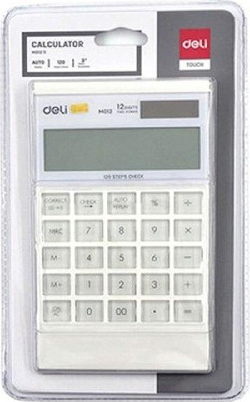 DELİ M01211 MASA ÜSTÜ HESAP MAKİNESİ 12 HANE BEYAZ - idefix