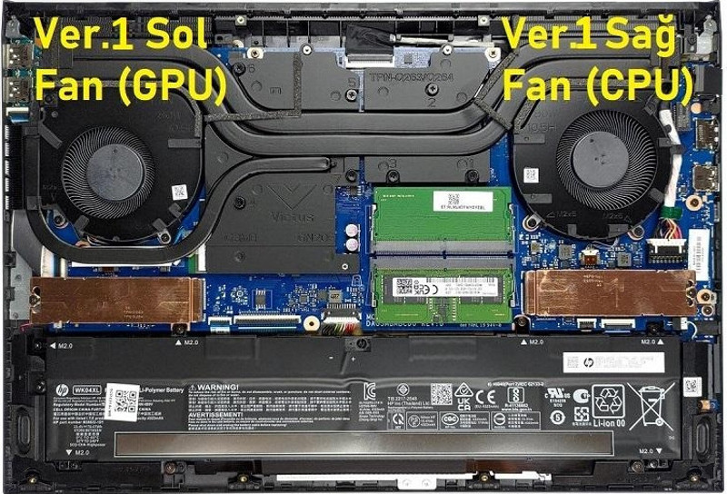 Hp Victus 16-d0000 Serisi Notebook Fanı - Sağ (Cpu Fan) - V1 / 60W