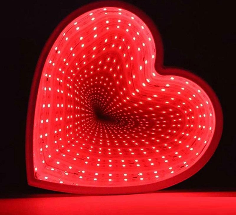 3D HEART TUNNEL LAMP RED LED LİGHT 3D IŞIKLI DEKOR KALP IŞIK USB+PİLLİ ...