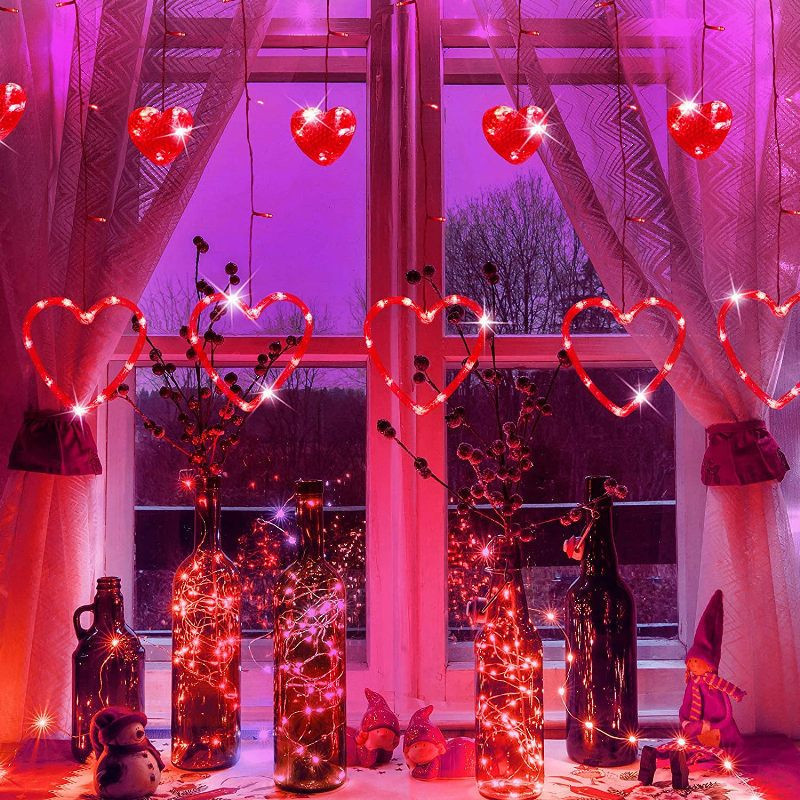 DEKOR DÜĞÜN IŞIKLARI KIRMIZI SALKIM LED IŞIK KALPLİ SALKIM LED IŞIK VIP ...