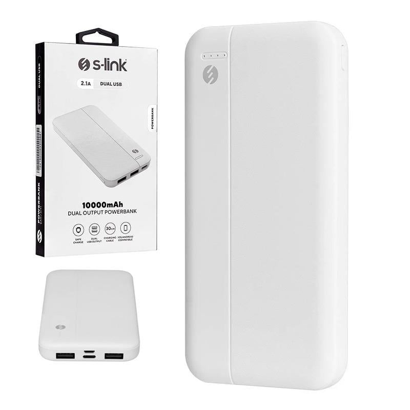 S-Link LP-G10N Beyaz Micro + Type C Girişli 10000 Mah Taşınabilir Şarj Cihazı Powerbank - idefix