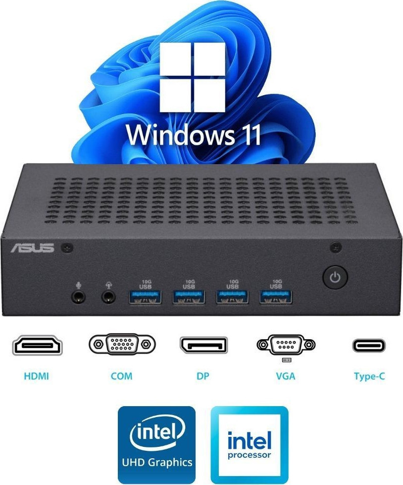 ASUS N100 8GB 128 GB M.2 SSD PN43-BBN100MD ATL16 W11Pro Mini Masaüstü ...