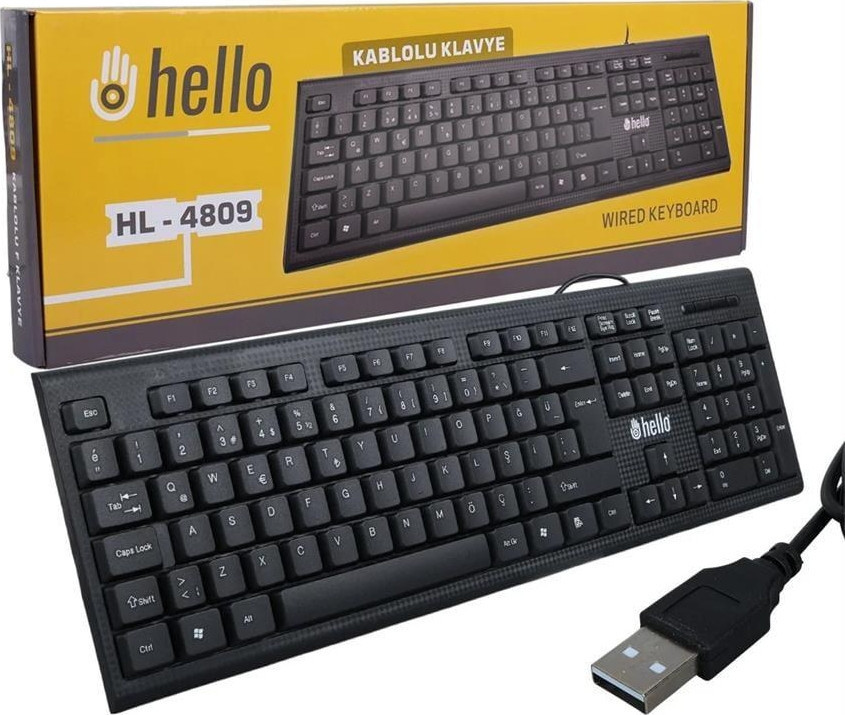 Hello HL-4809 Siyah Usb Kablolu Standart Türkçe Q Klavye - idefix