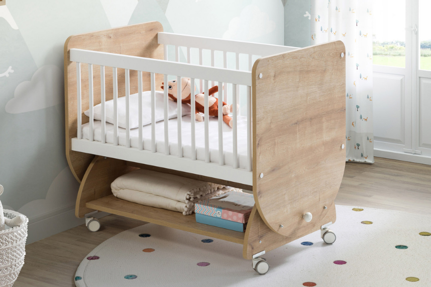 Baby When BW1025 Pratik Kademeli Tekerlekli Beşik Beyaz 60X120 - idefix