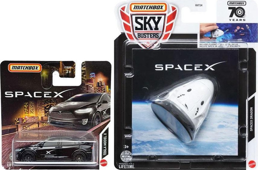 Matchbox Tesla & SpaceX Set - Spacex Dragon & Tesla Model X (1/64) - idefix