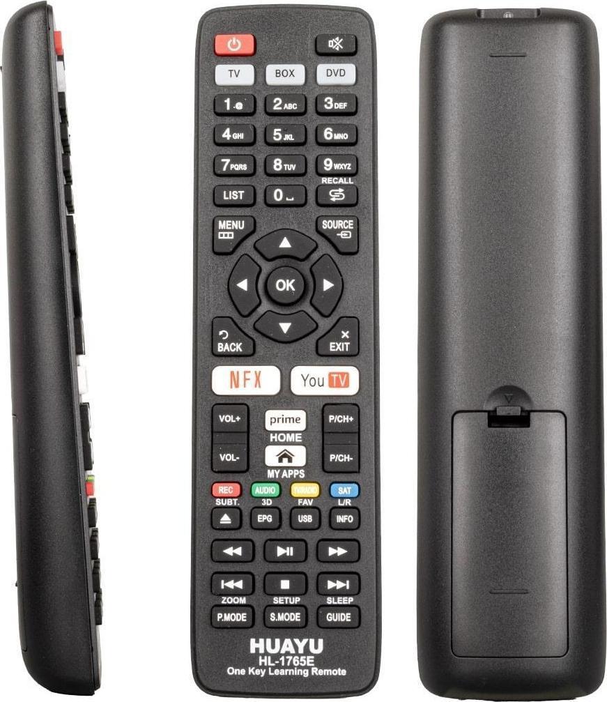 Huayu HL-1765E Prime Video Youtube Netflix Tuşlu TV-Uydu-DVD Öğrenebilen Akıllı Kumanda - idefix