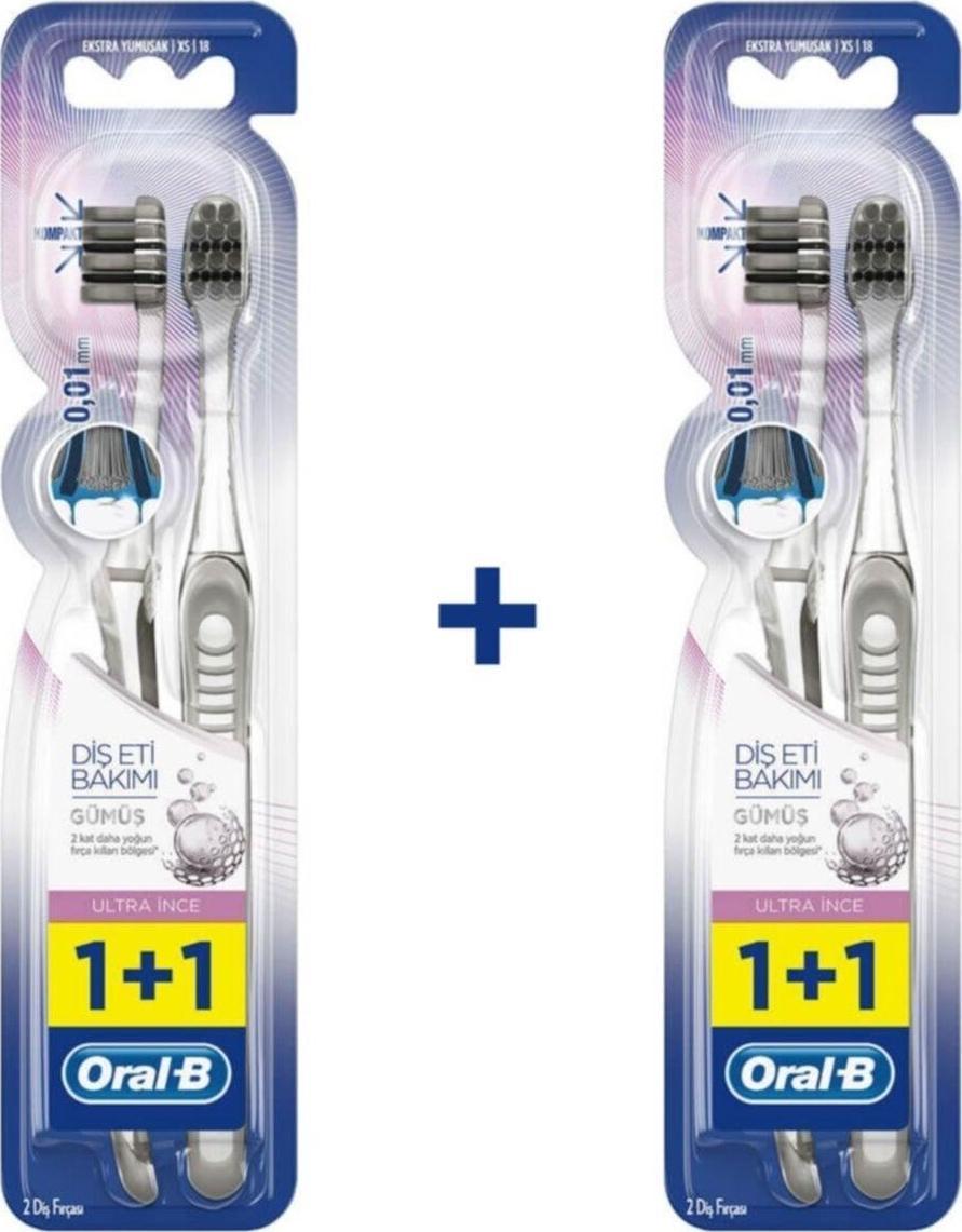 Oral-B Ultra Thin Sılver Diş Eti Bakımı 1+1 Ekstra Yumuşak Diş Fırçası ...
