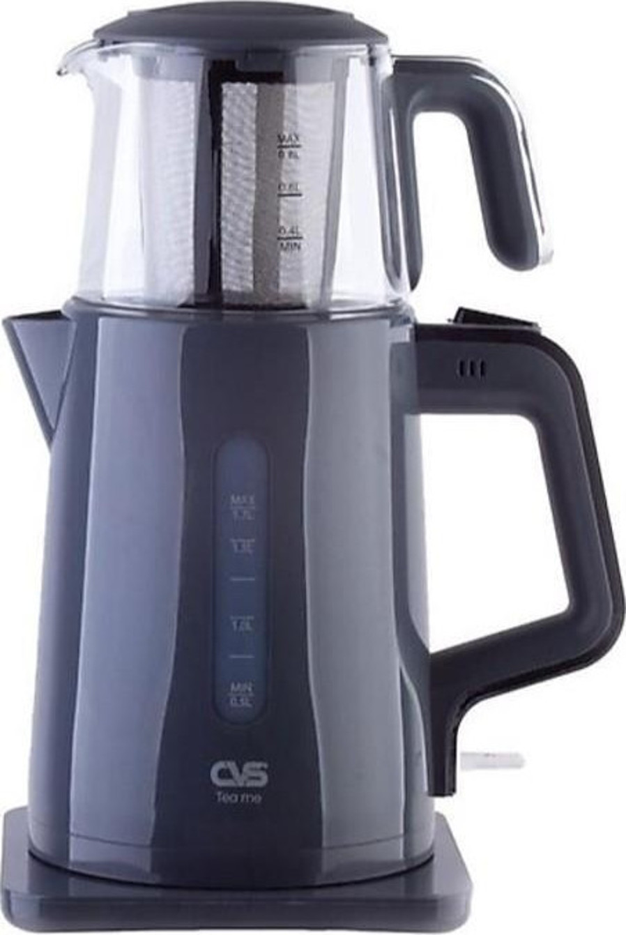 CVS Tea Me Deluxe DN 1541 Antrasit Cam Demlikli Çay Makinesi - idefix