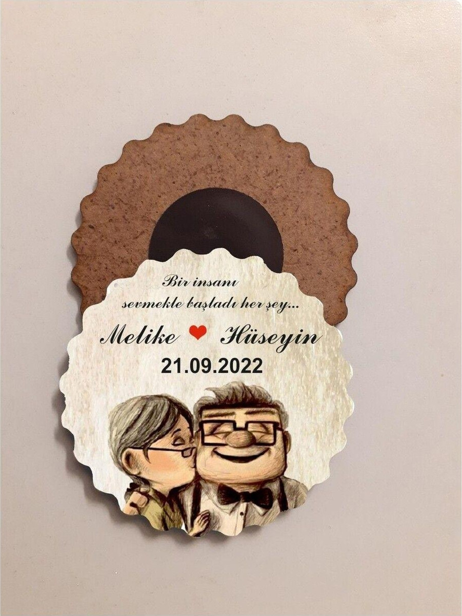 Edoy Düğün, Nişan, Nikah Hatıra Magnet Söz Hediyelik Ahşap 100 Adet ...