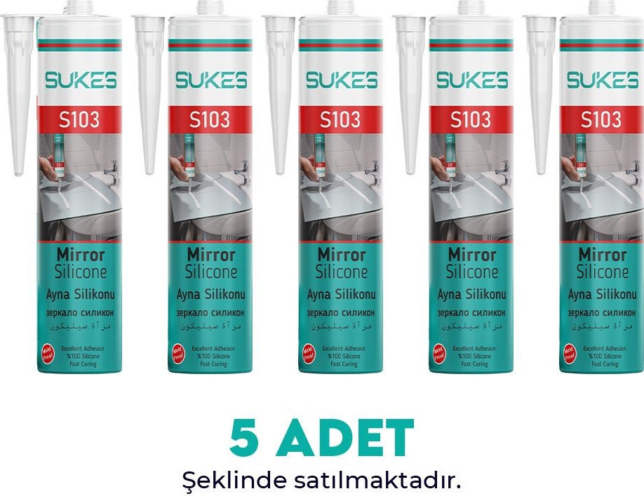 Sukes Ayna Silikonu Şeffaf 5'li Paket - idefix