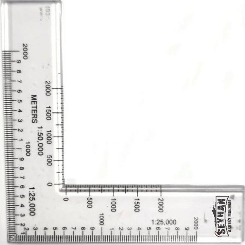 L Minkale - Harita Cetveli -Askeri Cetvel - idefix