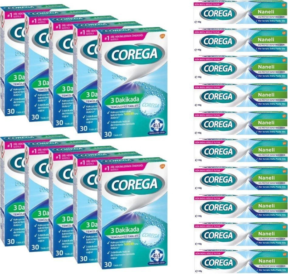 X10 3 Dakikada Diş Protezi Temizleyici 30 Tablet + X10 Naneli Diş ...