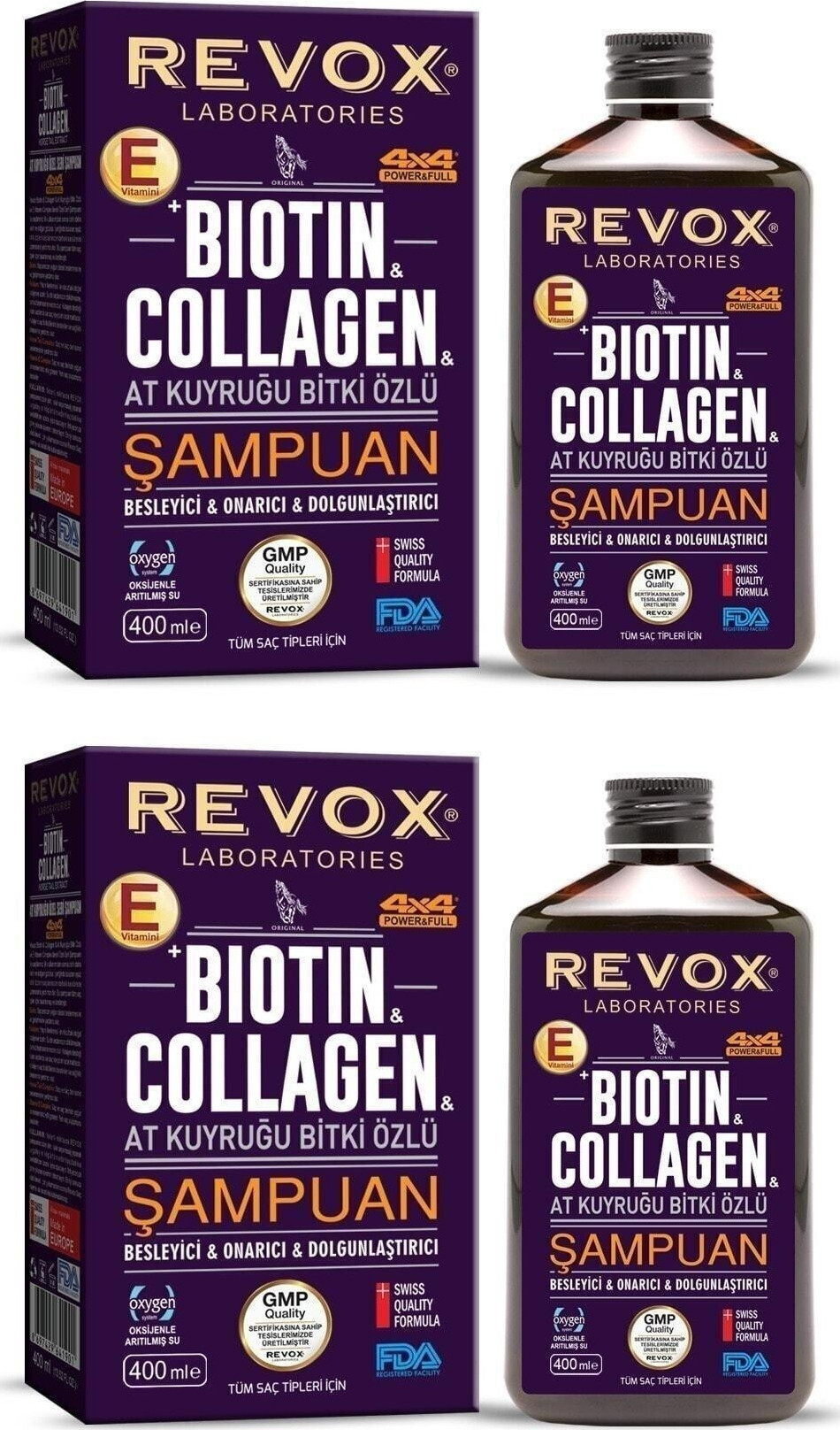 Revox Biotin & Collagen At Kuyruğu Şampuan 400 ml x 2 Adet - idefix