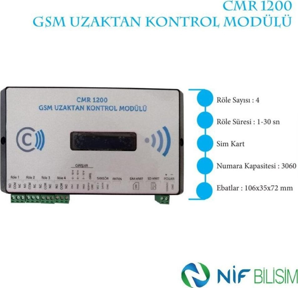 CMR1200 Gsm Uzaktan Kontrol Modülü 4 Röleli RELAY Cep Telefonu İle ...