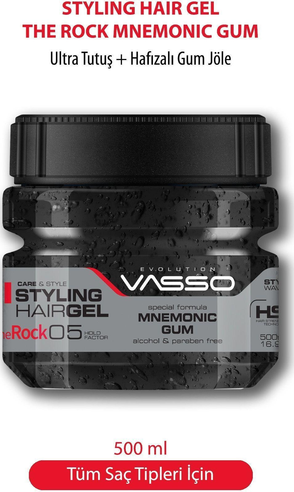 Vasso 24 Saat Ekstra Güçlü Tutuşlu Hafızalı Saç Jölesi The Rock Ultra ...