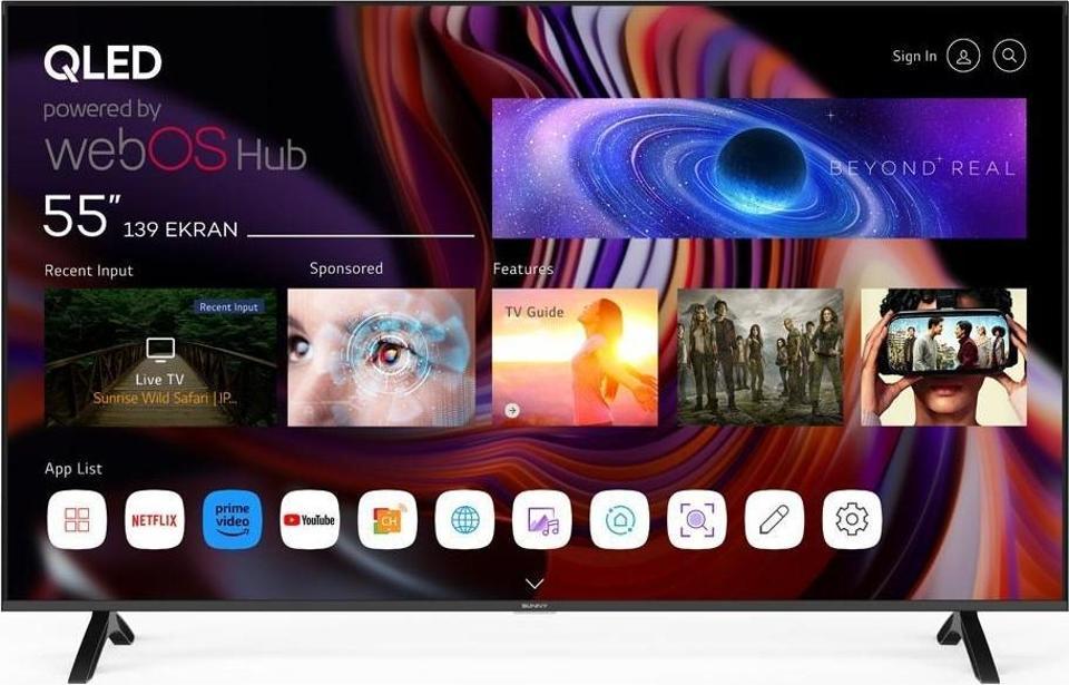 Sunny SN55QMN252 55’’ 139 Ekran Frameless UHD 4K Webos QLED - idefix
