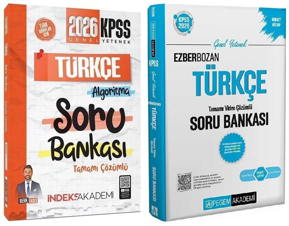Pegem + İndeks 2026 KPSS Türkçe Ezberbozan Soru Bankası 2 li Set - Berk ...