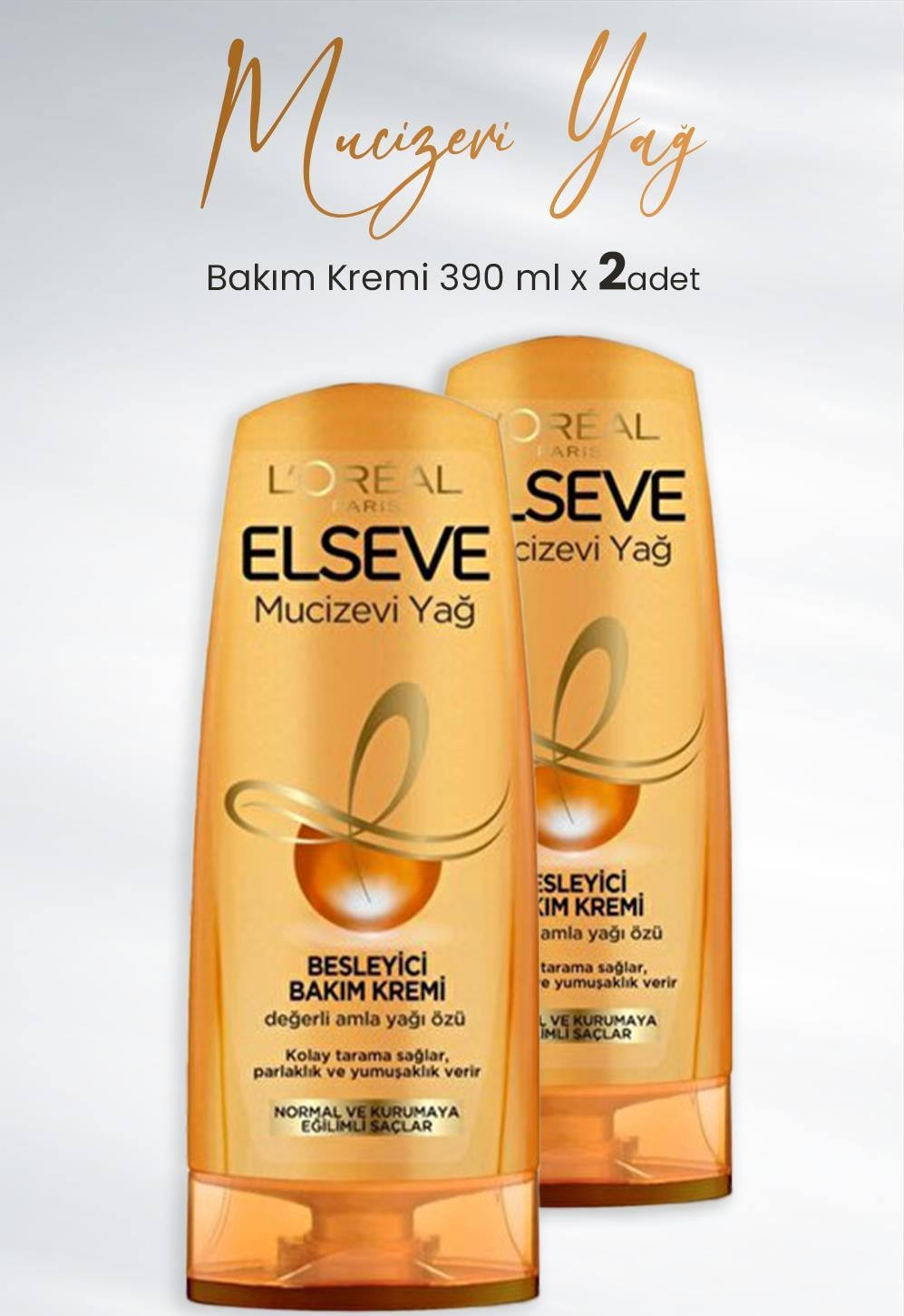 Elseve Mucizevi Yağ Besleyici Bakım Kremi Amla Yağı 390 ml x 2 Adet ...