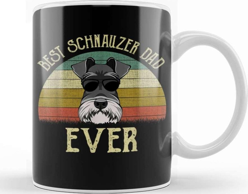 Baskı Dükkanı Mens Dog Vintage Best Schnauzer Dad Ever Fathers Day ...