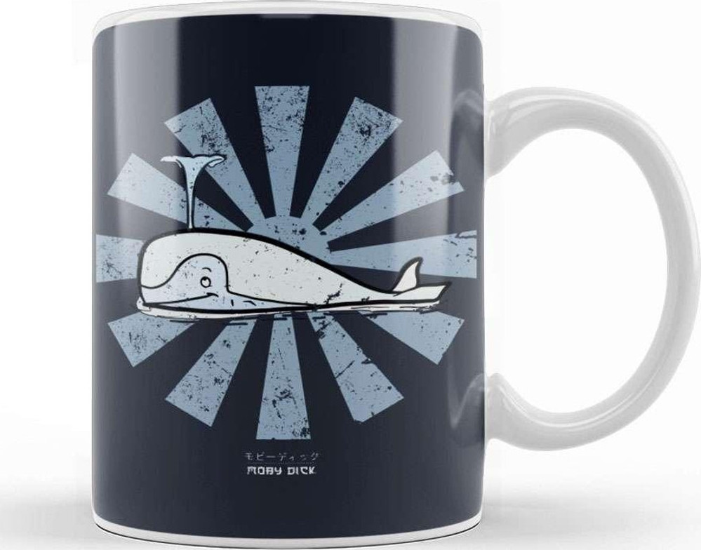 Baskı Dükkanı Moby Dick Retro Japanese Kupa Bardak Porselen - idefix